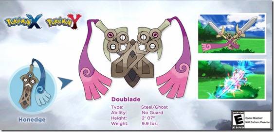 Pokémon X And Pokémon Y's Sword Pokémon Evolves Into A Pair Of Dual Blades