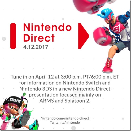 Nintendo Direct Presentation Focusing On ARMS And Splatoon 2 Set For ...