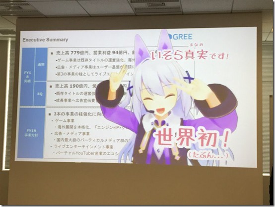 GREE Becomes First Company To Use A Virtual Youtuber To Explain ...