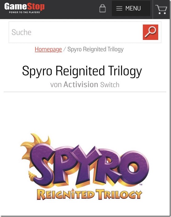 Gamestop Germany Lists Spyro Reignited Trilogy Coming To Nintendo ...