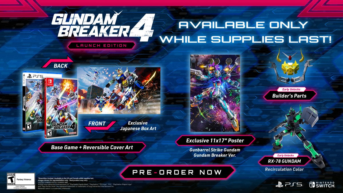Gundam Breaker 4 Physical Launch Edition Includes Poster - Siliconera