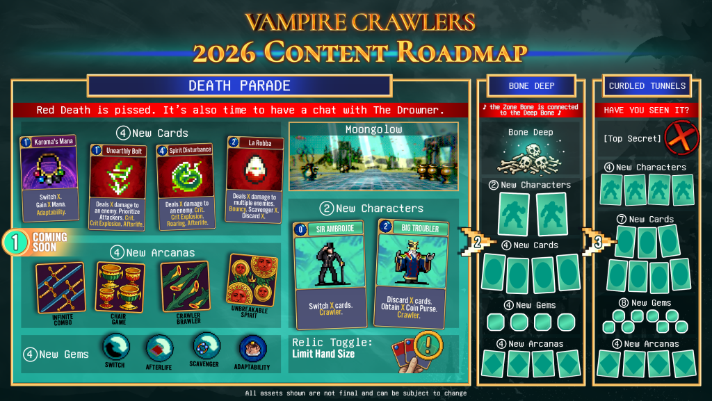 Vampire Crawlers 2026 Roadmap Teases New Characters, Cards, and Stages ...